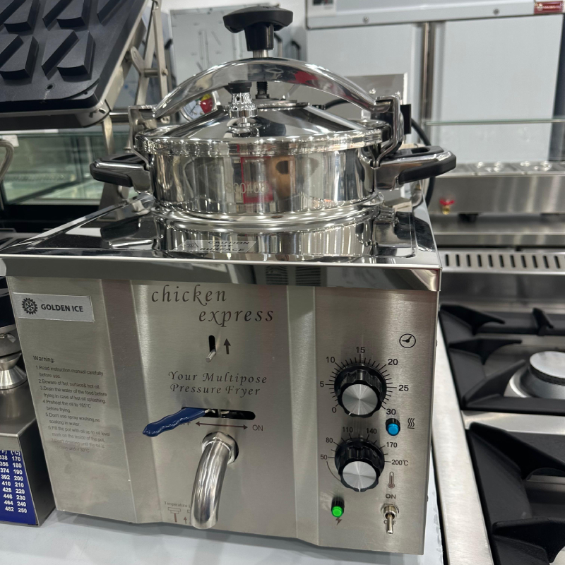 Electric Broasted Pressure Fryer, 10L Capacity, 2 Chickens • Golden Ice ...